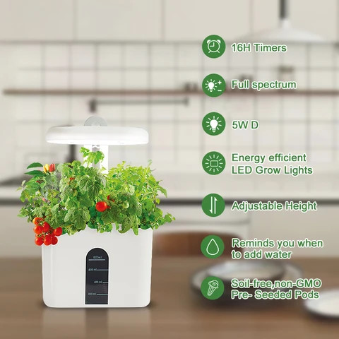 Buy Magnetic Structure Garden Pot Planter Grow Lamp Mini Smart Garden ...