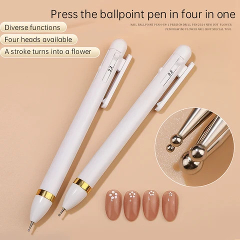 Buy Nail Bead Pen 4 In 1 Press Dot Drill Pen 2024 New Dot Pen Painting ...