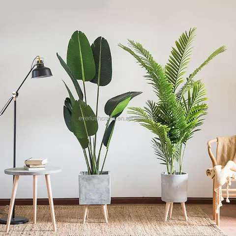 Buy New Style 90-210cm Bird Of Paradise Tree Plastic Leaf Small Large Potted Ornamental Indoor ...