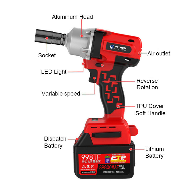 Buy Power Tools Li-ion Battery Industrial Use Big Torque Cordless ...