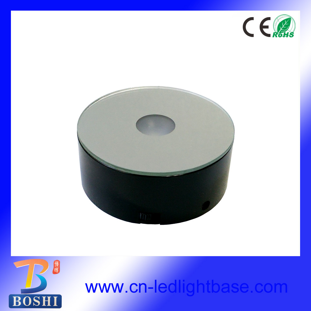 Buy Shiny Black Plastic Color Changing Led Light Round Mirror Display ...