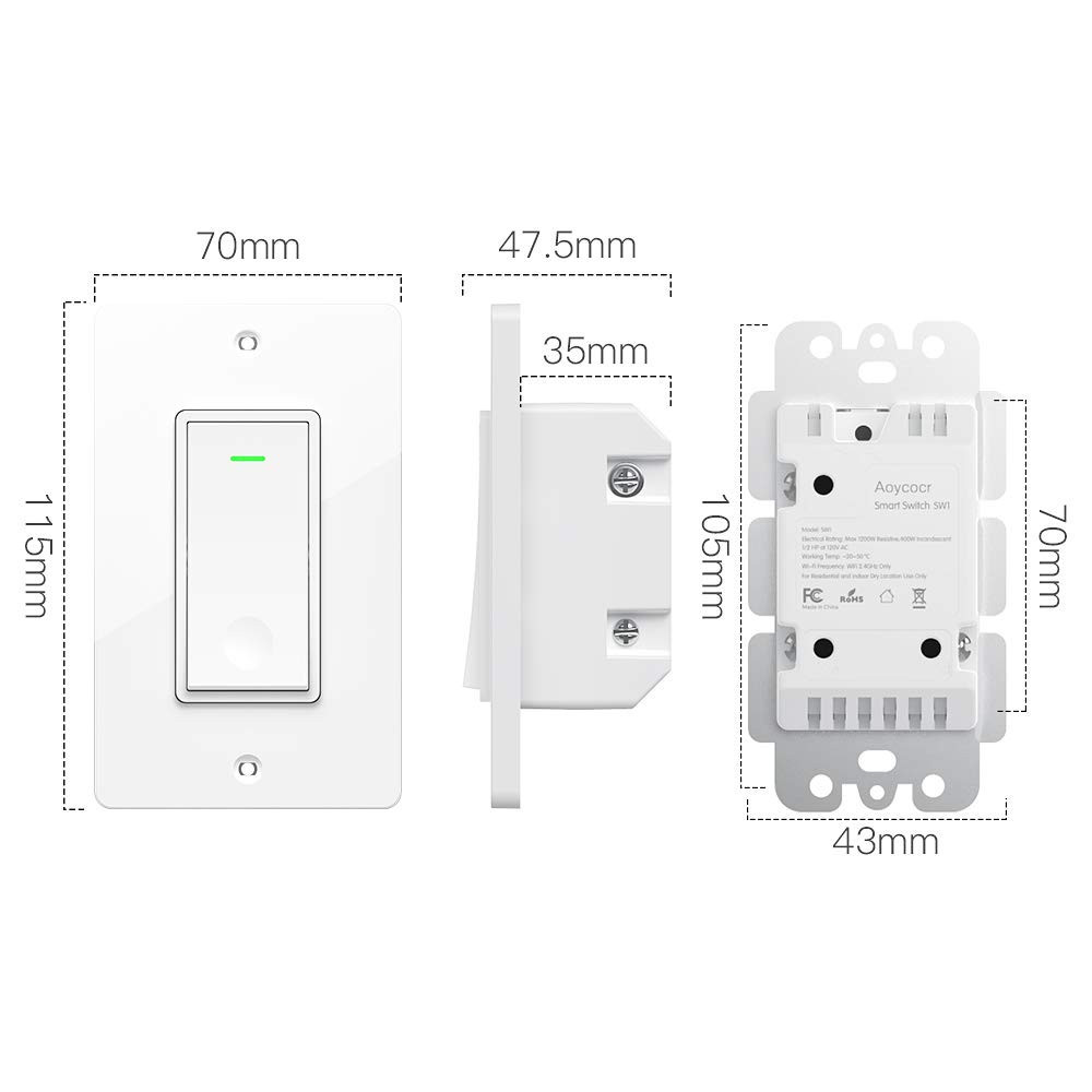 Buy Tuya Smartphone Controlled Light Switch / Remote Control Push ...