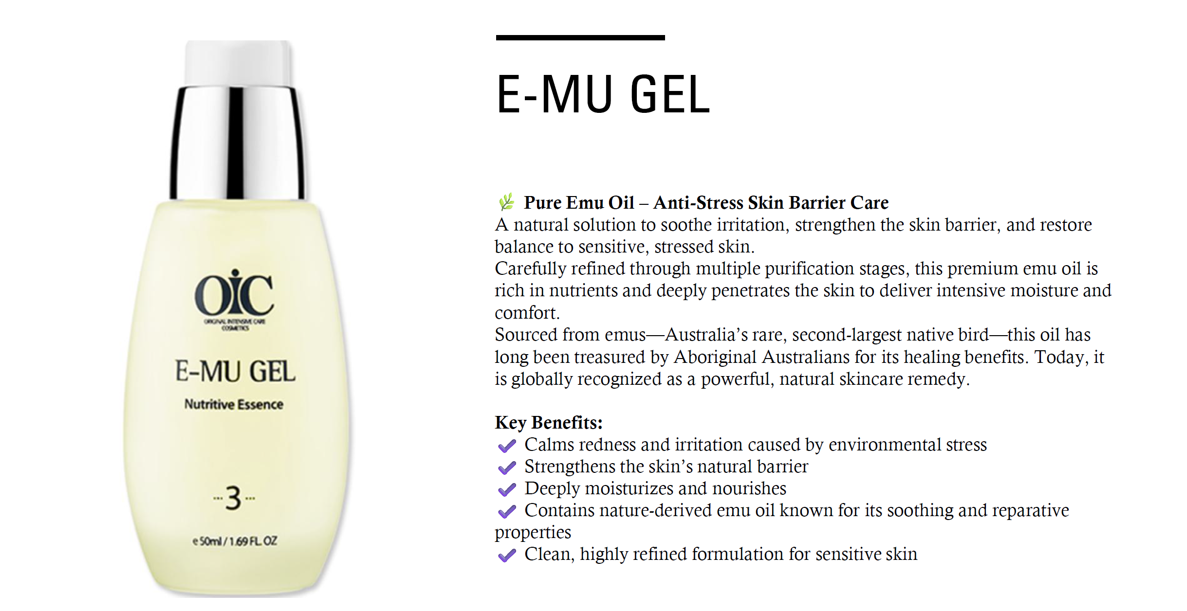 Buy Oic Emu Gel from OIC Trading L.L.C FZ, United Arab Emirates ...