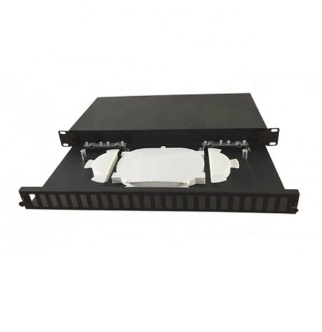 Buy 1u 19" Rack Sliding Type Termination Box 12 24 Port Fiber Optic ...