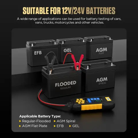 Buy Autool Bt760 Digital Color Screen Battery Tester Supports Printer ...