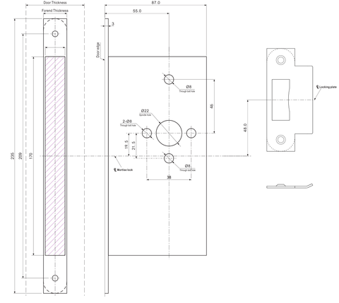 Buy Ce En 12209 6072zl Stainless Steel Latch Lock Body Mortise Passage ...