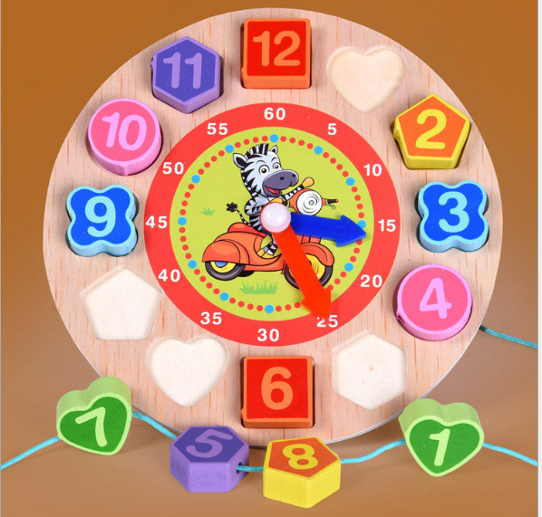 Buy Children Kids Cartoon Toys Educational Wooden Threading Toy Number ...