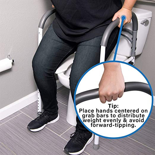 Buy Deluxe Bathroom Safety Toilet Rail - Adjustable Toilet Safety Frame ...