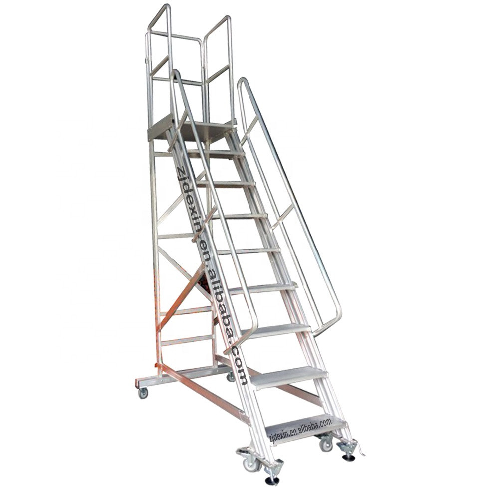 Buy Dx-rt Aluminum Warehouse Ladder Platform Rolling Warehouse Platform ...