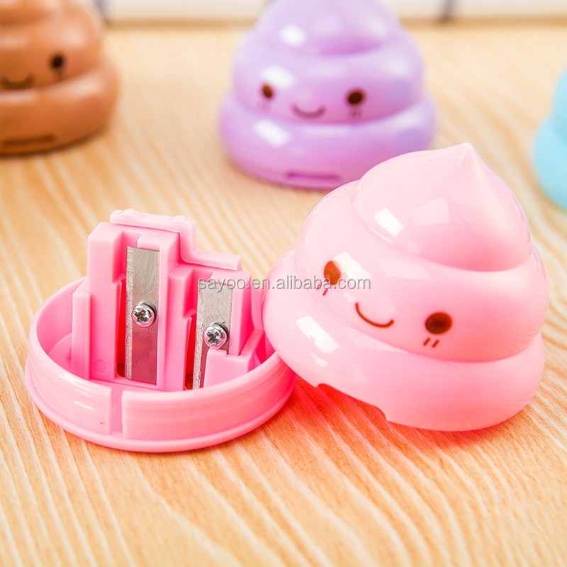 Buy Funny Cute Double Hole Poo Plastic Pencil Sharpener from Yiwu Sayoo ...