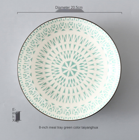 Buy Japanese 8-inch Rice Plate Net Red Ceramic Underglaze Deep Dish ...