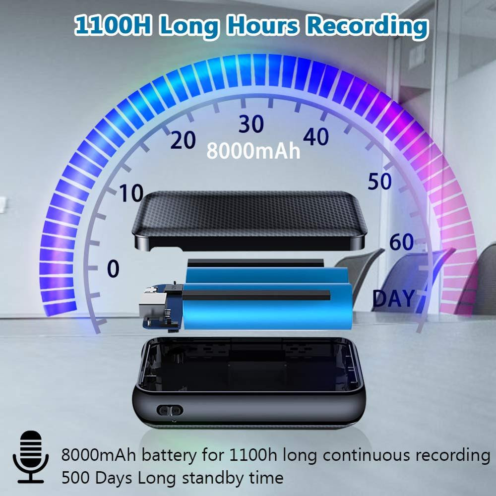 Buy Jnn Q75 Digital Voice Recorder, 8000mh Power Bank Up To 60 Days ...