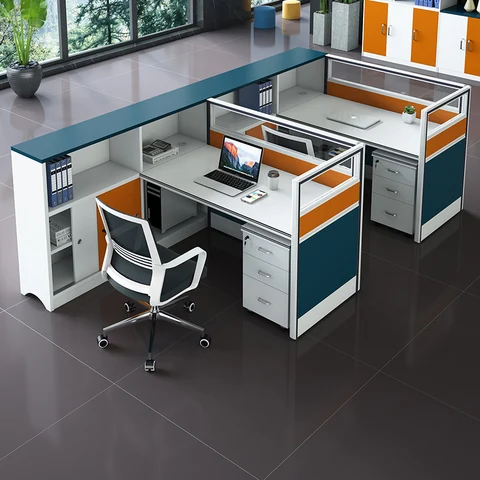 Buy Modern Commercial Office Furniture Table Two Person Staff Computer ...