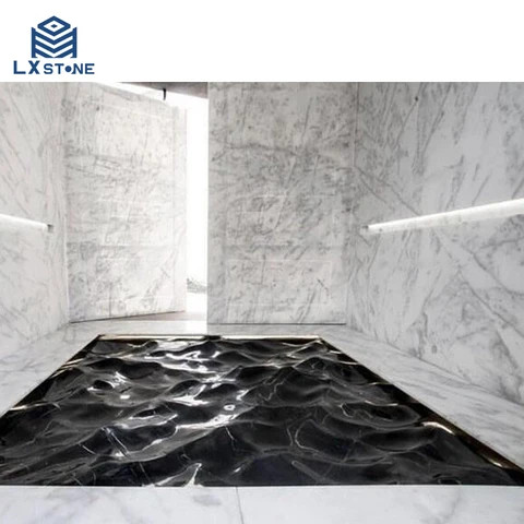 Buy Modern Style Carrara White Wall And Black Marble Flooring Style ...