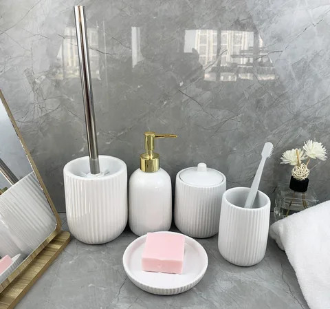 Buy Nice 3d White Ceramic Washroom Set For Home Or Hotel Use Bathroom ...