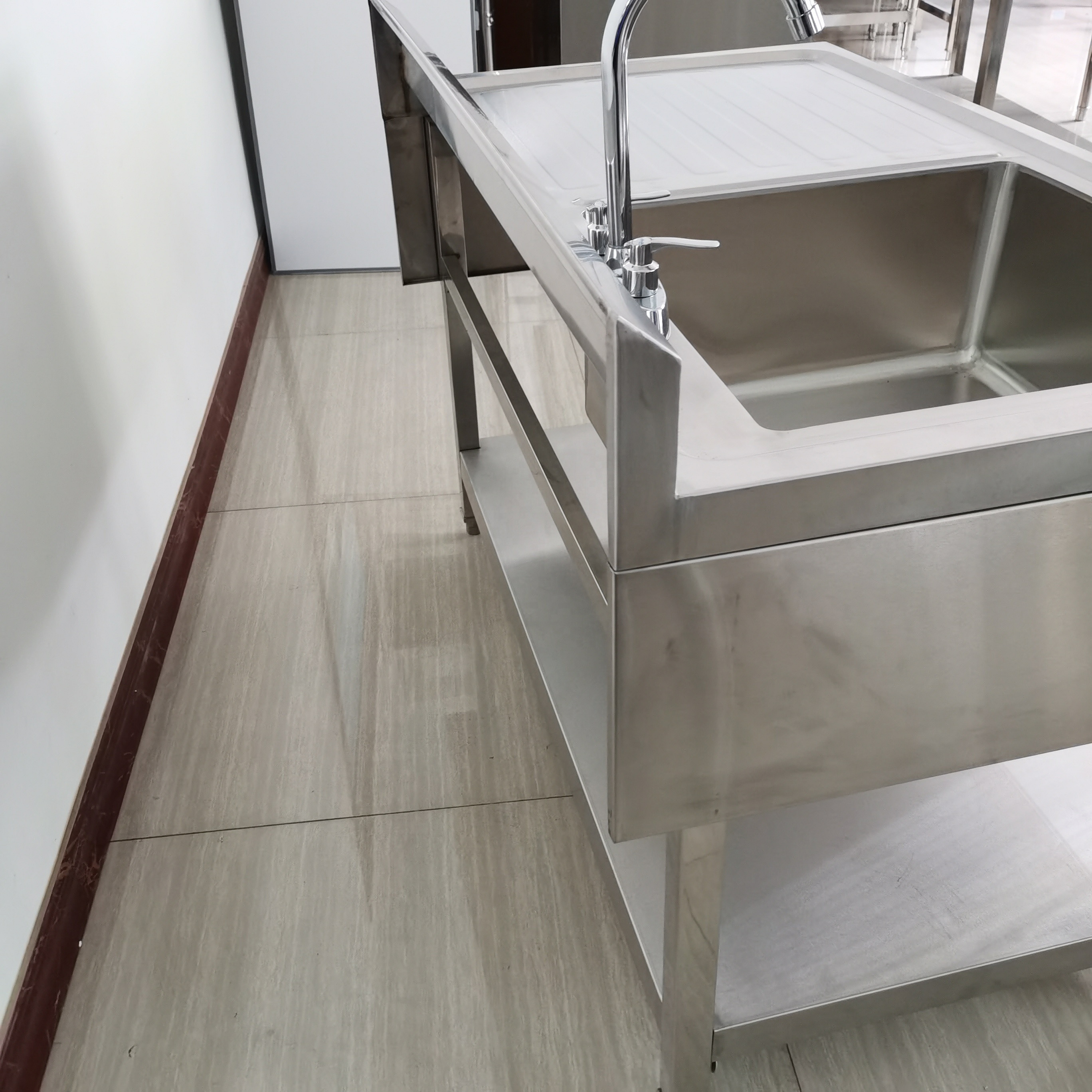 Buy Restaurant Use Stainless Steel Kitchen Work Table With Washing Sink ...