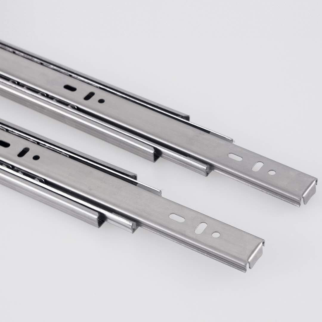 Buy Stainless Steel Drawer Slide Three-section Guide Rail 45 Wide Guide ...