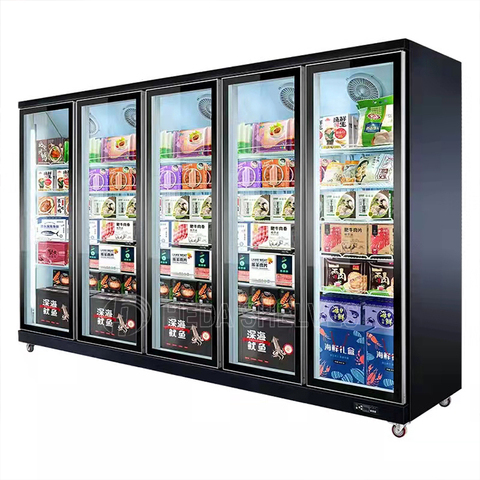 Buy Supermarket Glass Door Display Refrigerator Upright Beverage Cooler ...