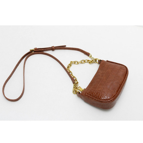 Buy Trendy Under-arm Bag Crocodile Pu Leather Mini Shoulder Bag For ...