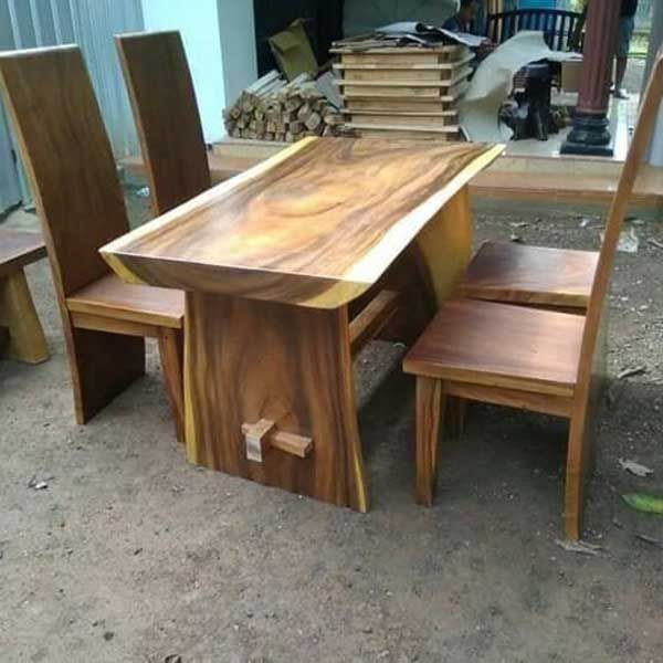 Buy Trembesi Dining Set With Block Chair from Mebel Trembesi Jepara ...