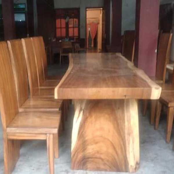 Buy Trembesi Dining Set With Block Chair from Mebel Trembesi Jepara ...