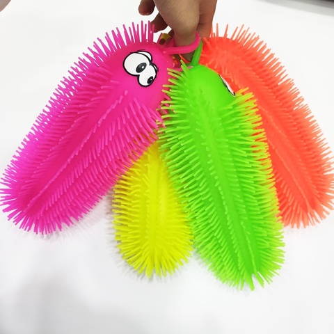 Buy 28cm Length New Soft Squishy Worm Animal Puffer Ball Led Flashing ...