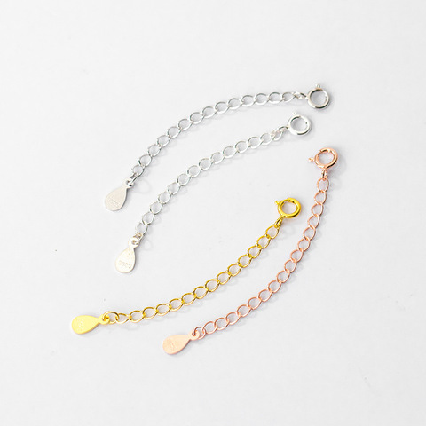 Buy 925 Sterling Silver Extended Extension Tail Chain With Spring ...