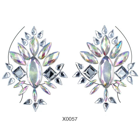 Buy Body Jewels Temporary Tattoo Sticker Boob Jewels Gem Rhinestone ...
