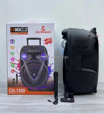 Buy Ch-1509 15 Inches Trolly Speakers Portable Pa Sound Systems Outdoor ...
