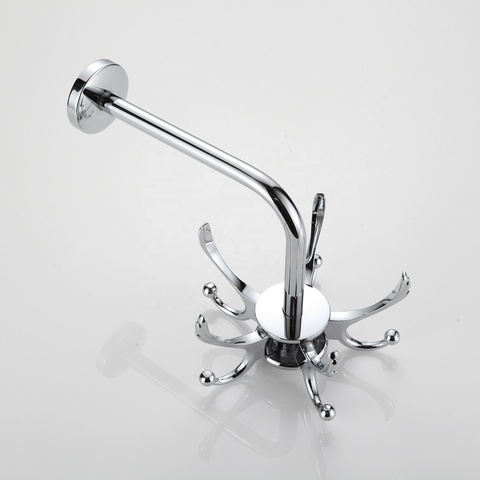 Buy Chrome Coat Hooks Bathroom Accessories Metal Wall Mounted Multi ...