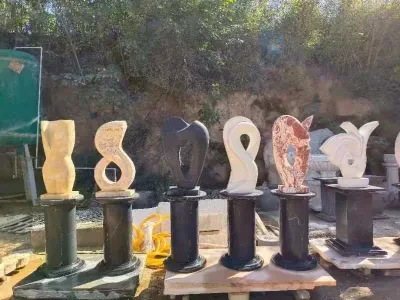 Buy Custom Modern Square Large Garden Park Statues Natural Stone Hand ...