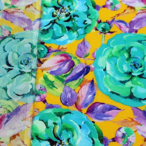 Buy Custom Soft Floral Big Flower Design 55gsm 80s 90*88 Tana Lawn 100 ...