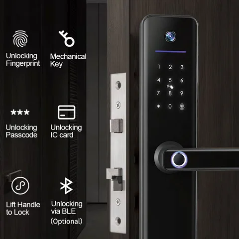 Buy Fingerprint Smart Door Lock Ble Password Keyless Apartment Room Lock Tuya App Digital Door ...
