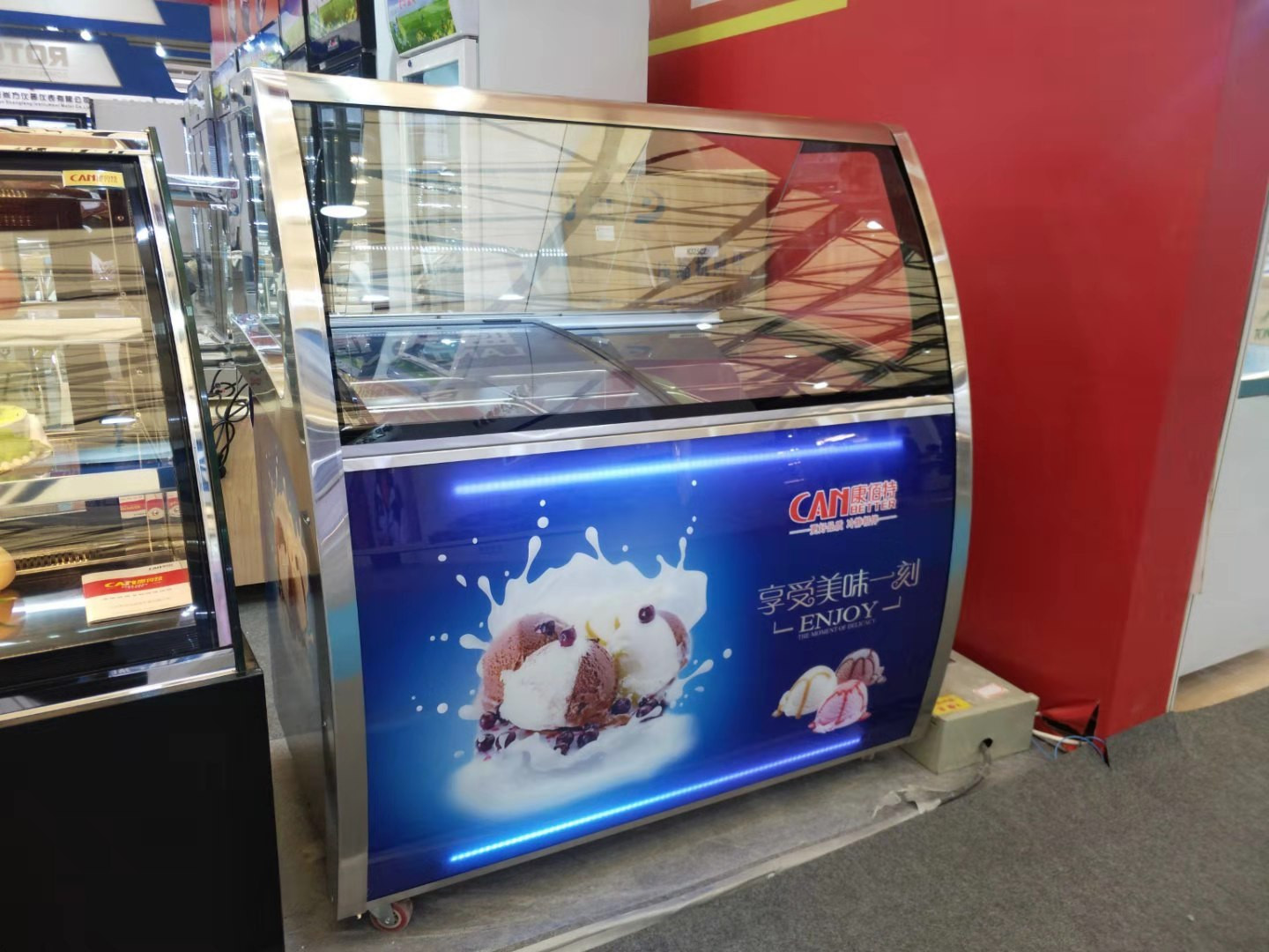 Buy Ice Cream Freezer Display Cart With Mini Blast For Ice-cream Batch ...