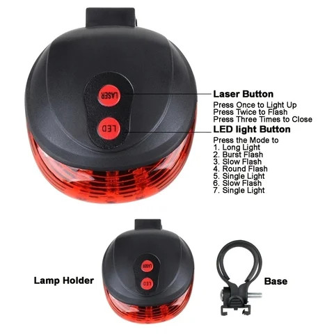 Buy Led Bicycle Safety Rear Seatpost Warning Light Starry Red ...