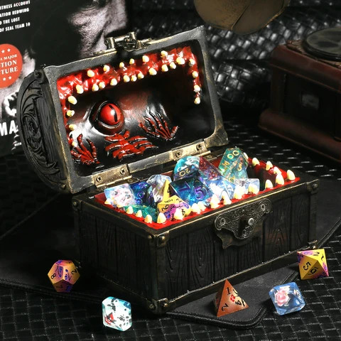 Buy Mimic Chest Dice Storage Box Holds Up To 35 Dnd Dice Or 5 ...