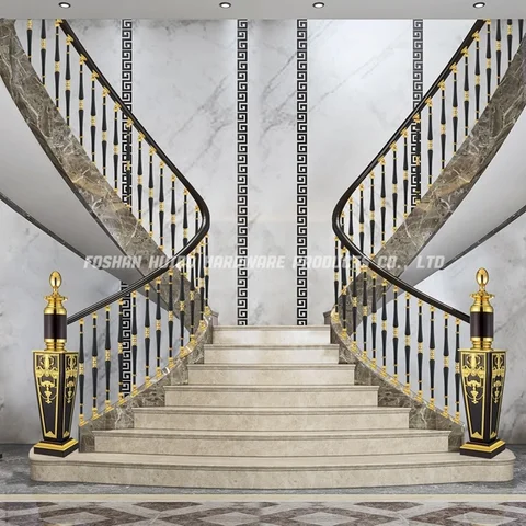 Buy Modern Luxury Brass Gold Metal Antique Handrails Balustrades ...