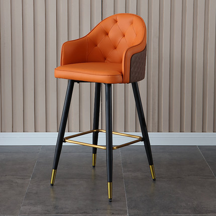 Buy Modern Luxury Design Retro High Back Bar Chair Gold Frame Cafe ...