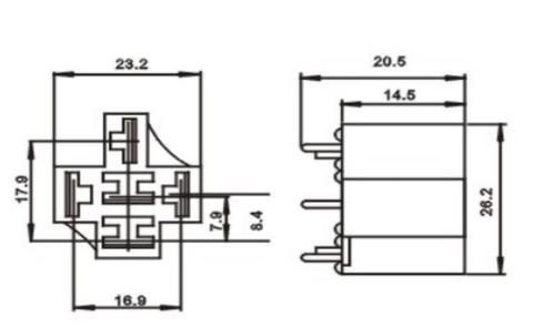 Buy Pcb Socket 4 Pin For General Purpose 40a/30a Automotive Relay Car ...
