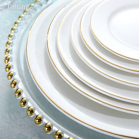 Buy Taitang Banquet Cheap White Dinner Plates Wedding Porcelain ...
