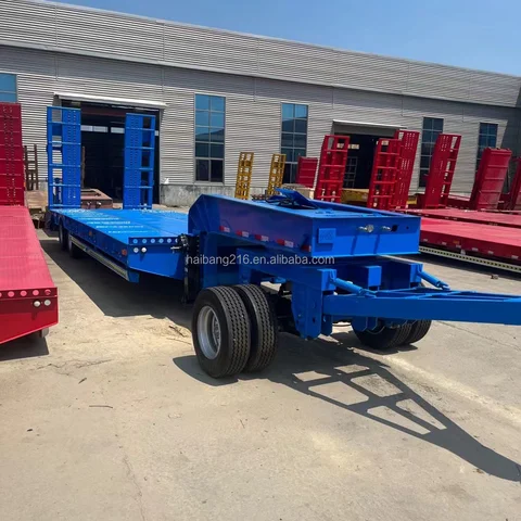 Buy Tow Coupling Turntable 2 Axle Low Flat Full Trailer With Tow Bar ...