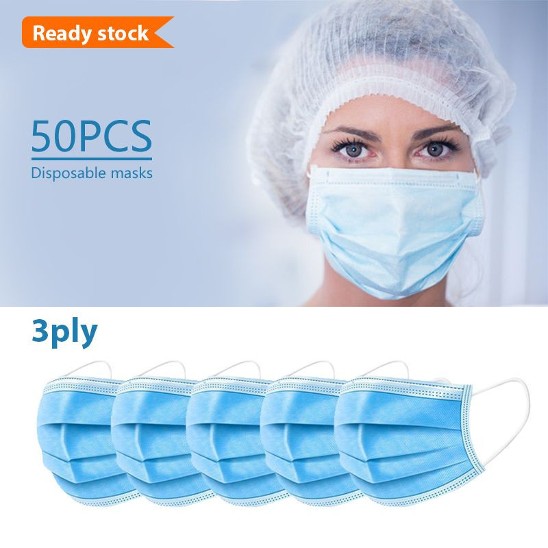 Buy Fda Ce Disposable Face Mask - 3ply Masks With Comfortable Earloop ...