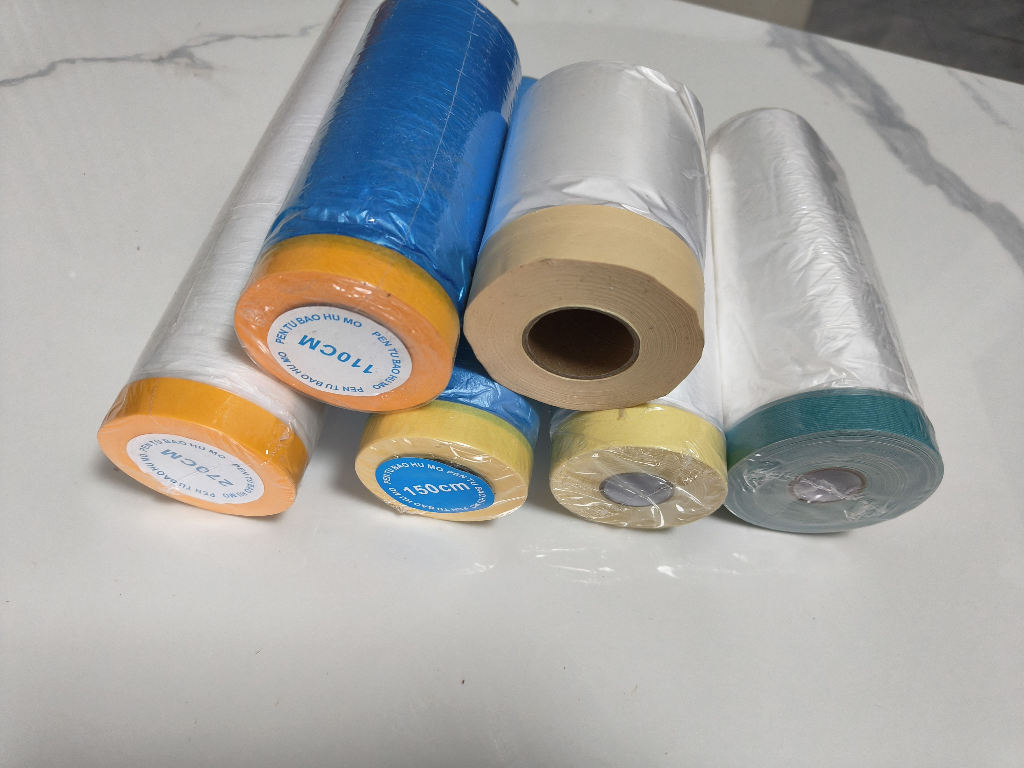 Buy High Temperature Automotive Paint Pre-pasted Masking Film Furniture ...