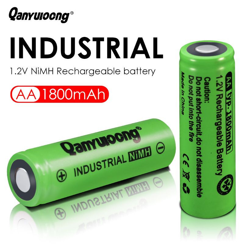 Buy Qanyuloong® Aa 1.2v 1800mah Nimh Rechargeable Battery Flat Top For ...