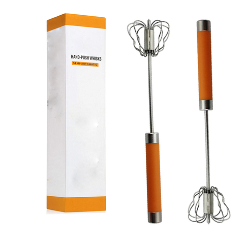 Buy 12-inch Hand Push Stainless Steel Rotary Self-mixer Miracle Whisk ...