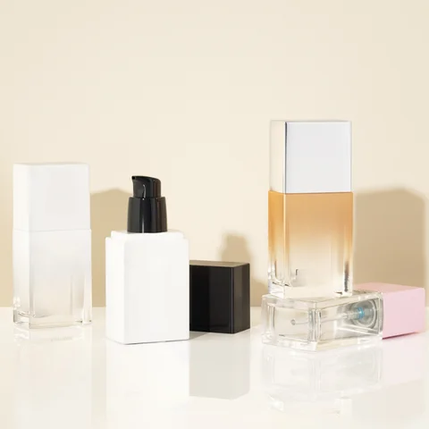 Buy 1oz Glass Cosmetic Packaging Container Make Up Glass Bottle With ...