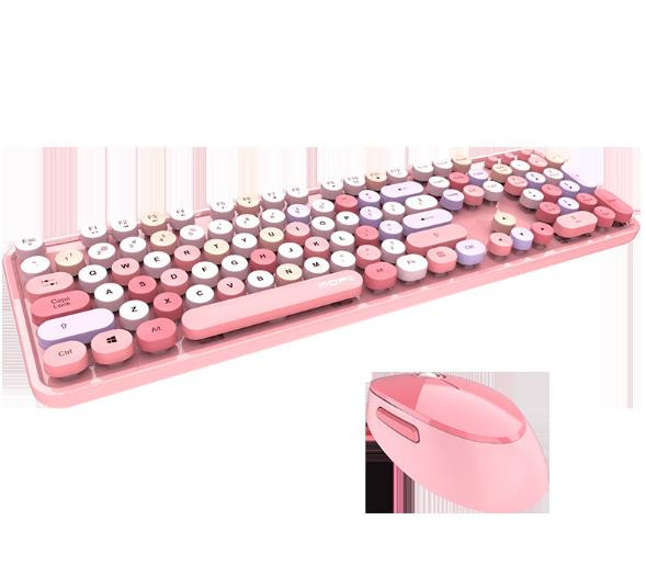 Buy Amazon Retro Red Colorful Wireless Keyboard And Mouse Combos Sweet ...