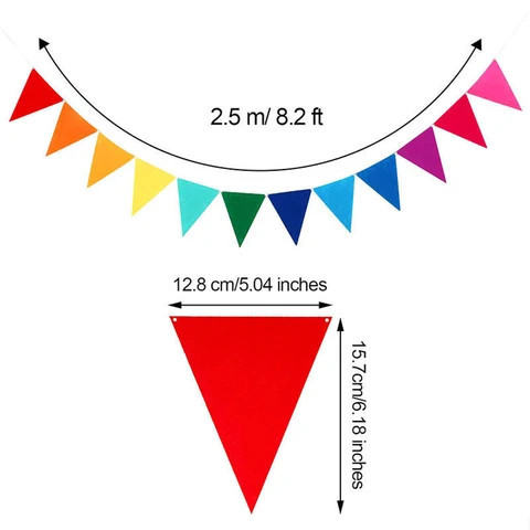 Buy Colorful Pennant Flags Banner 375ft Multicolor Pennant Banner Felt ...