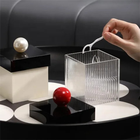 Buy Customized Acrylic Cotton Swab Box, Minimalist Clown Ball Toothpick ...
