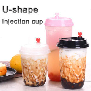 Buy Disposable Pp U Shapec Cup Injection Clear Boba Bubble Milk Tea Cup 700ml With 90 Caliber ...